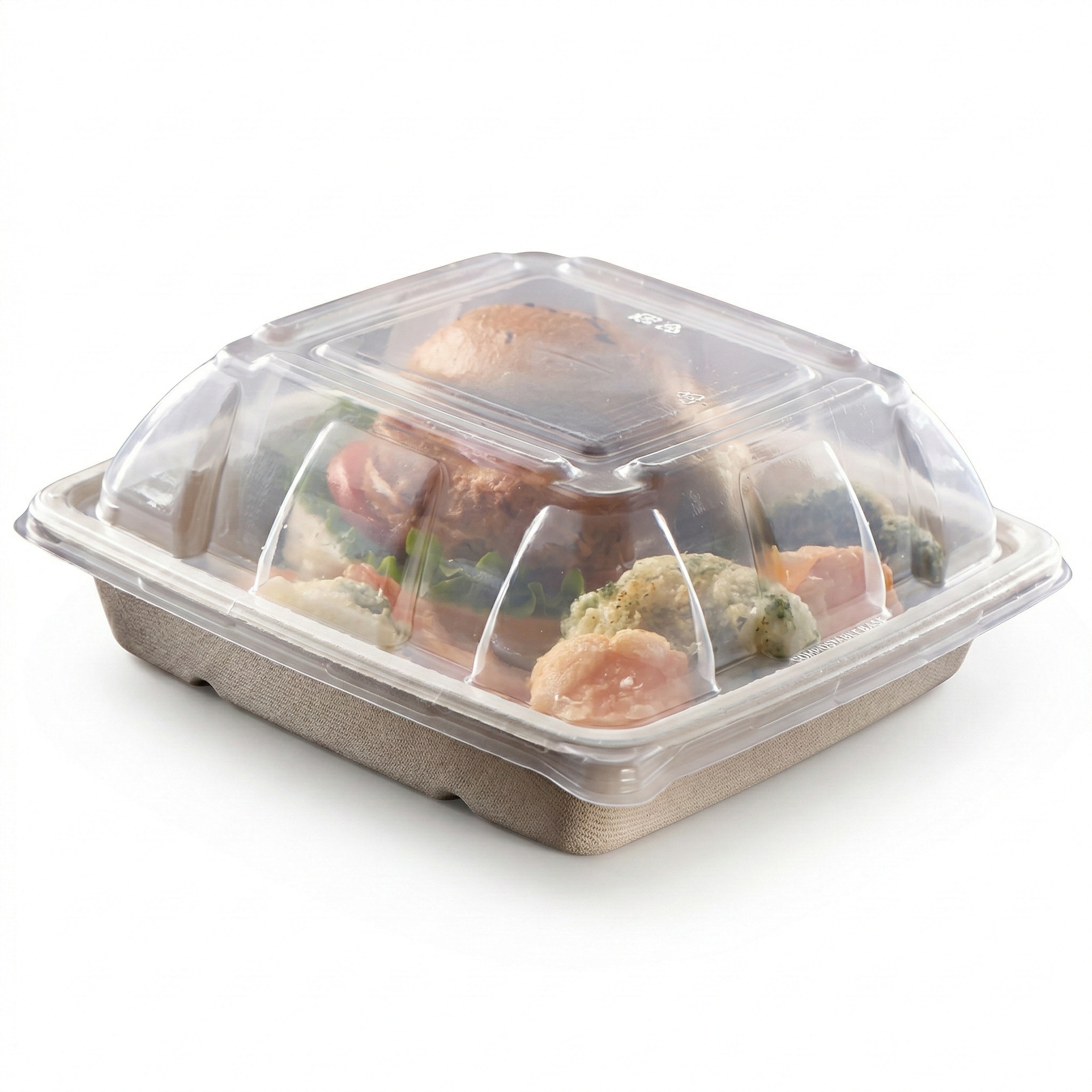 Pulp Square Container Microwavable - 8"X8" 48 oz, 300 Per Case By Sabert