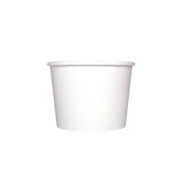 White Paper Round Food Container - 16 Oz, 1000 per Case By Karat