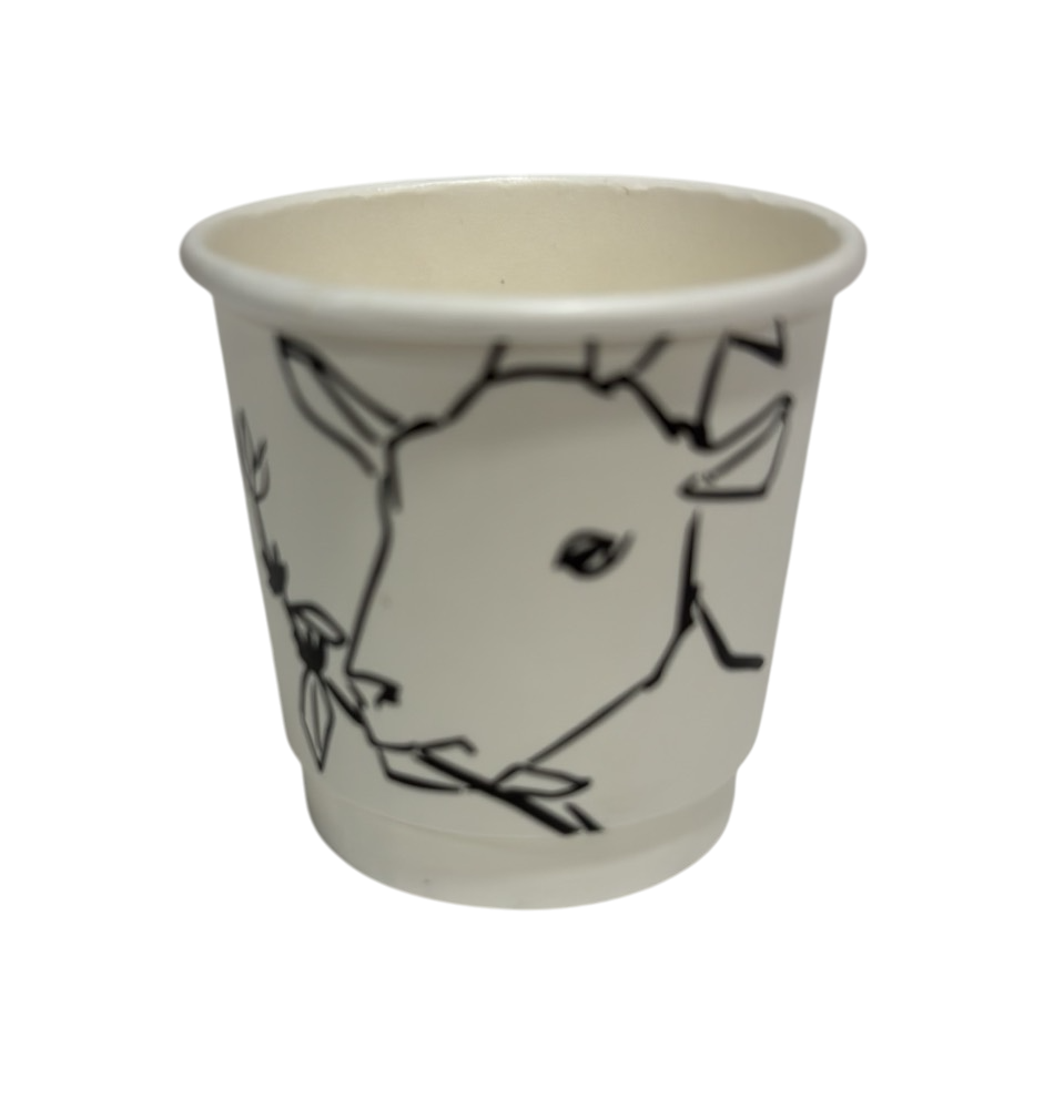 White Hot Cup with Black Print Double Wall - 4 oz, 500 per Case ...