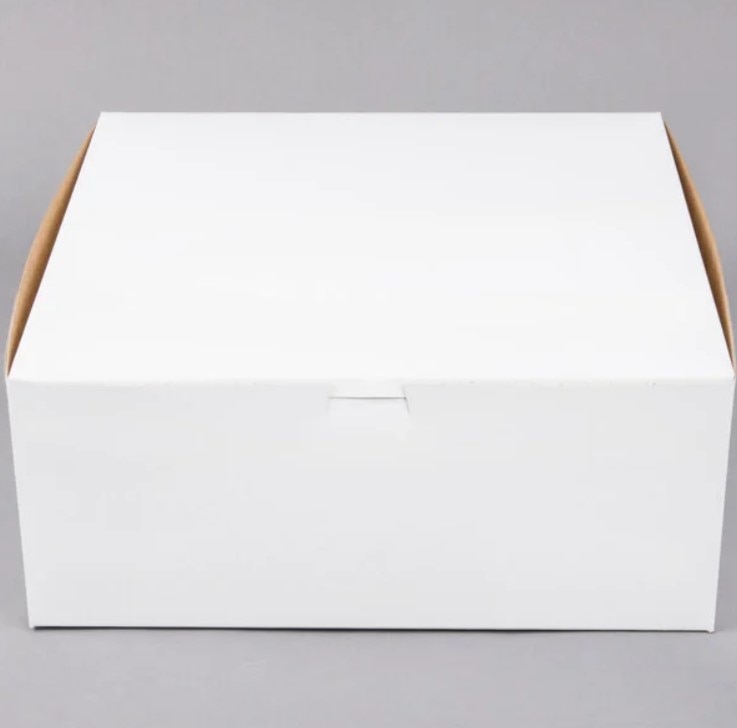White Square Corrugated Paperboard Cake Box, 12'' x 12'' x 5.5'' - 50 ...