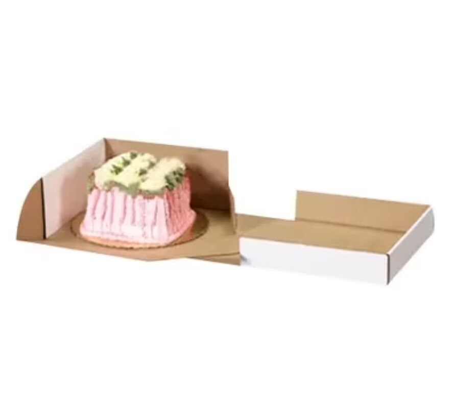 White Square Corrugated Paperboard Cake Box, 12'' x 12'' x 5.5'' - 50 ...